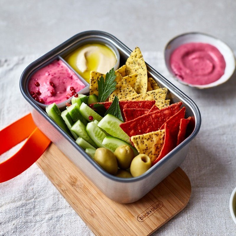 Lunch box na kanapkę L Black + Blum BB stal nierdzewna, bambus, silikon ...